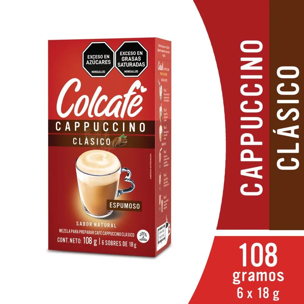 Café COLCAFÉ Cappuccino Clásico - 3.8 oz - Creamy and Rich Instant ...