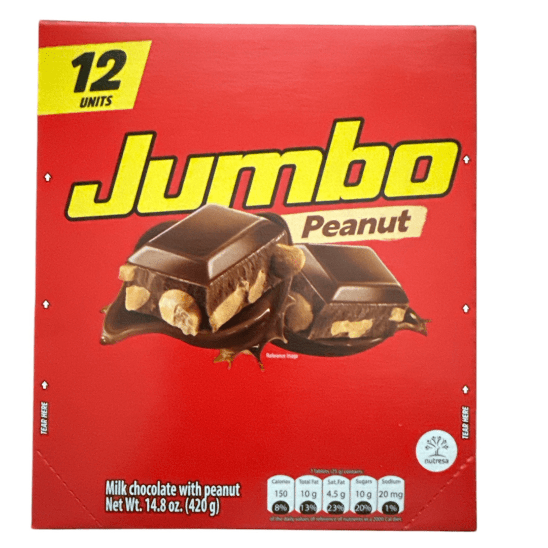 Chocolate Jumbo Peanut Bar - Chocolatina Maní Jumbo - 12 Units / 14.8 ...