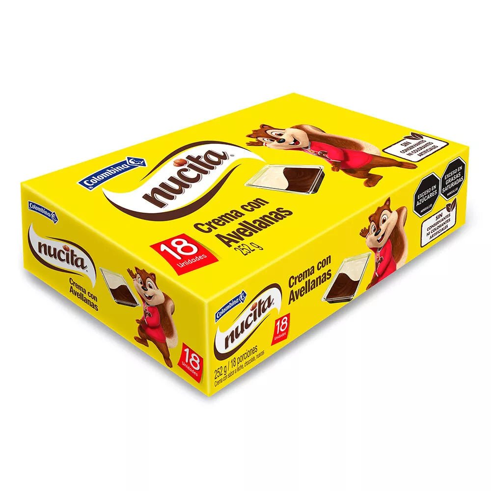 Colombian Nucita Milk Chocolate & Hazelnut Flavored Spread - 18 Pack ...