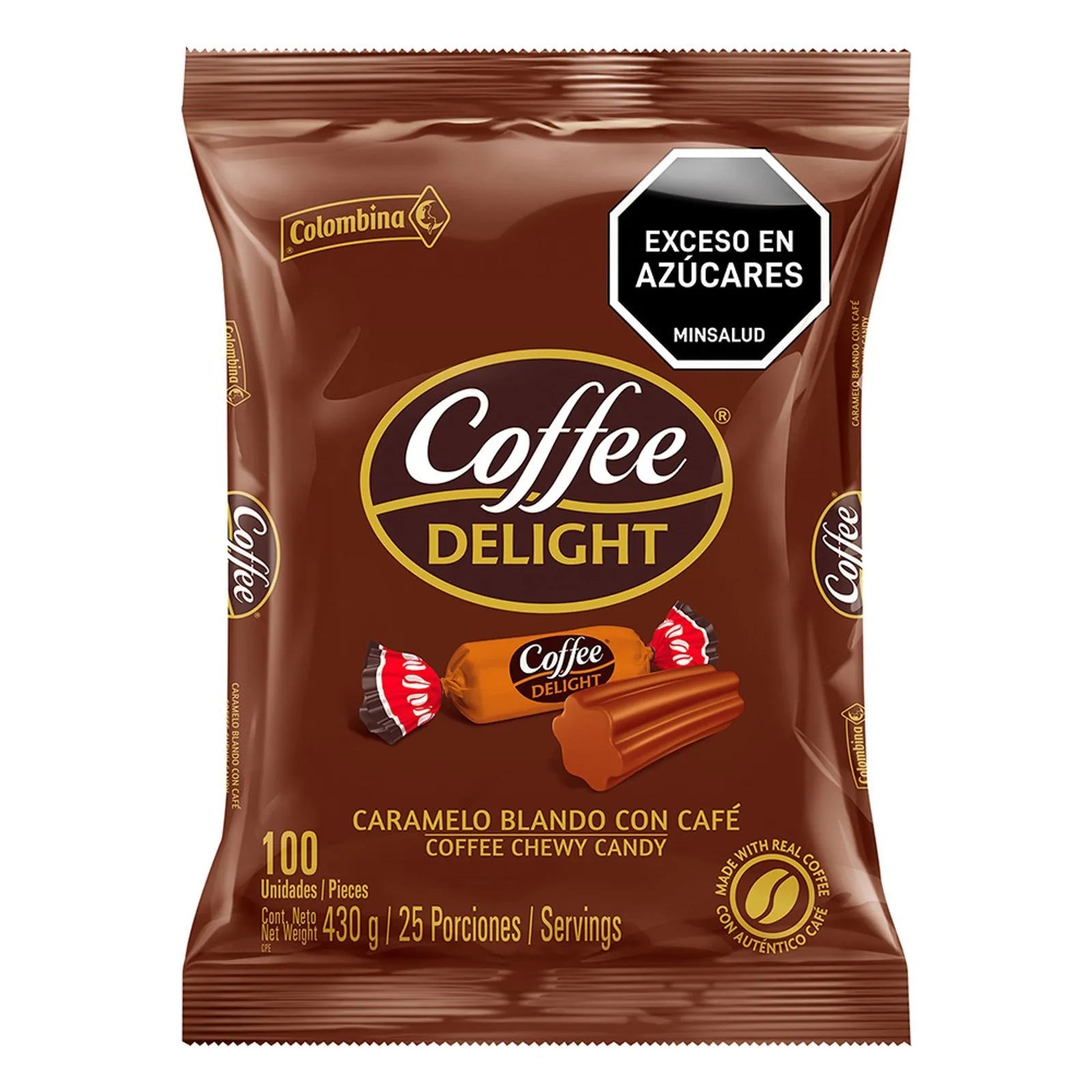 Colombina Coffee Delight - Chewy Coffee Candy - 15.2 oz (100 Units ...