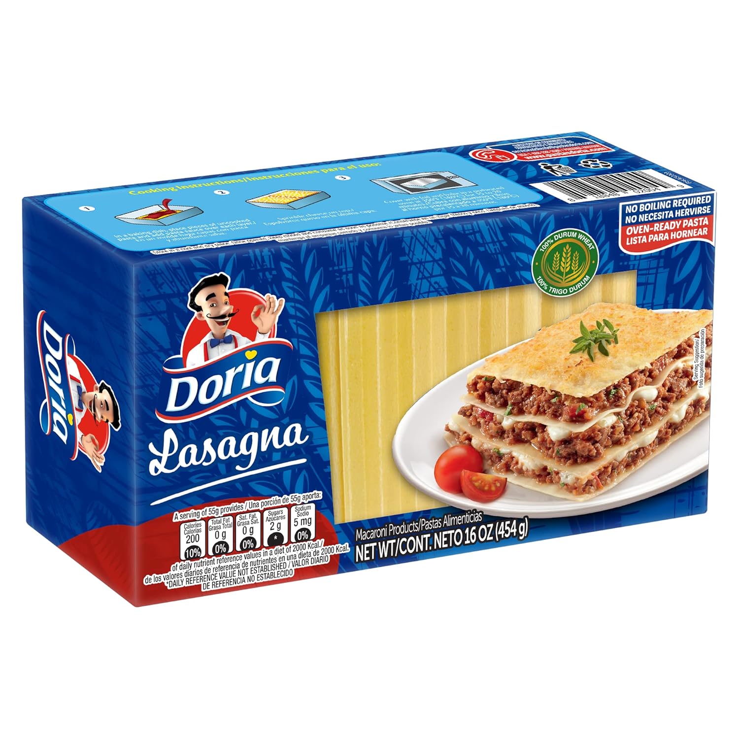 Doria Lasagna - 16 oz - Pasta Made with Durum Wheat for Perfect Layers ...