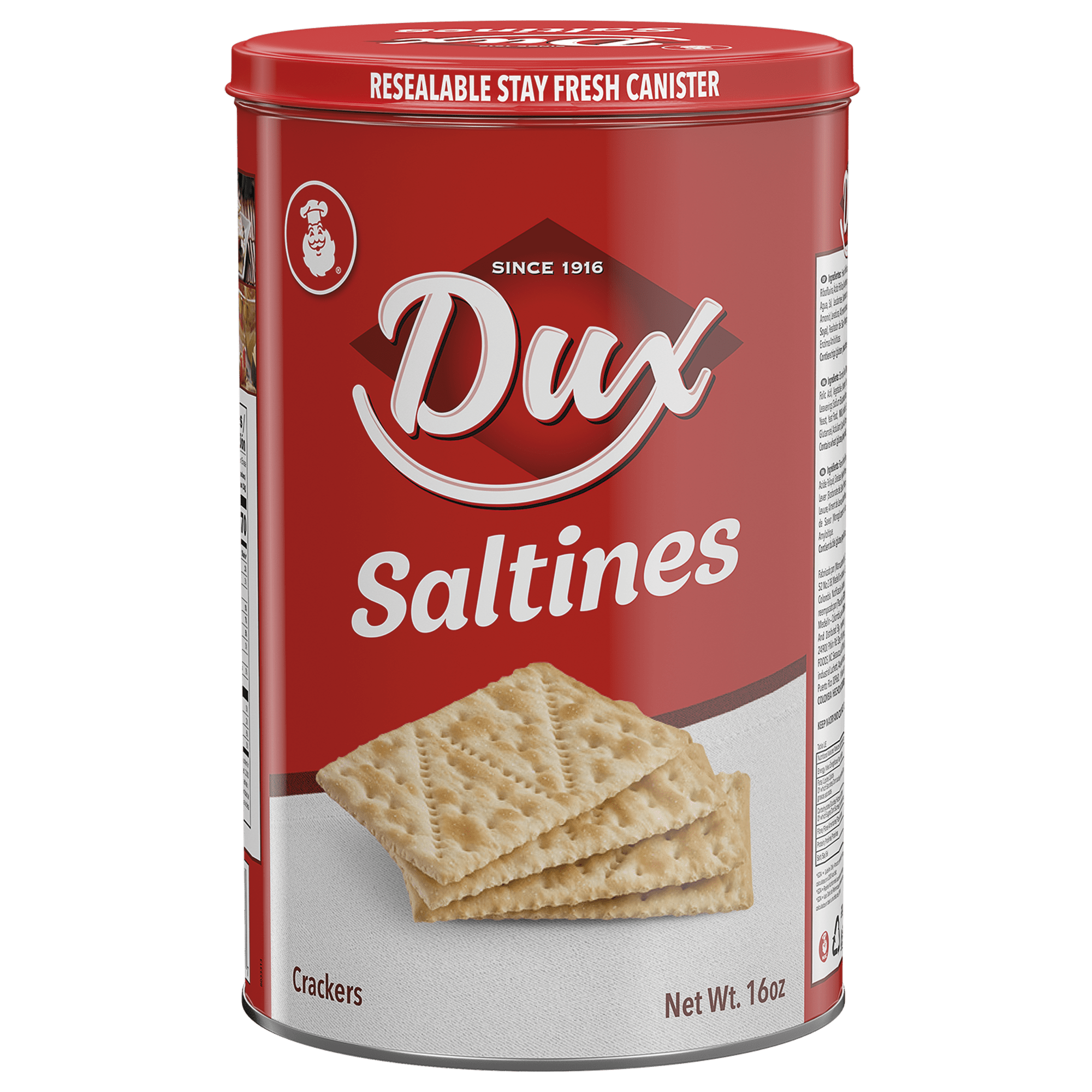 DUX Saltines Crackers – Classic Tin – 16 oz – Crispy Colombian Crackers ...