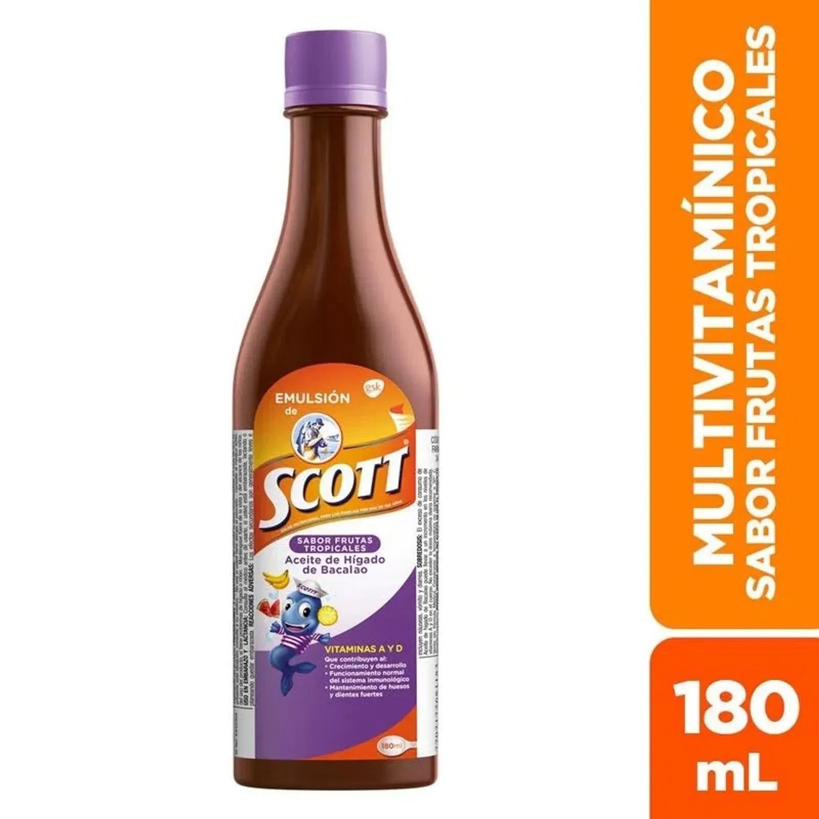 Scott’s Emulsion Tropical Fruits 180 ml (6.08 oz) | Colombian Cod Liver ...