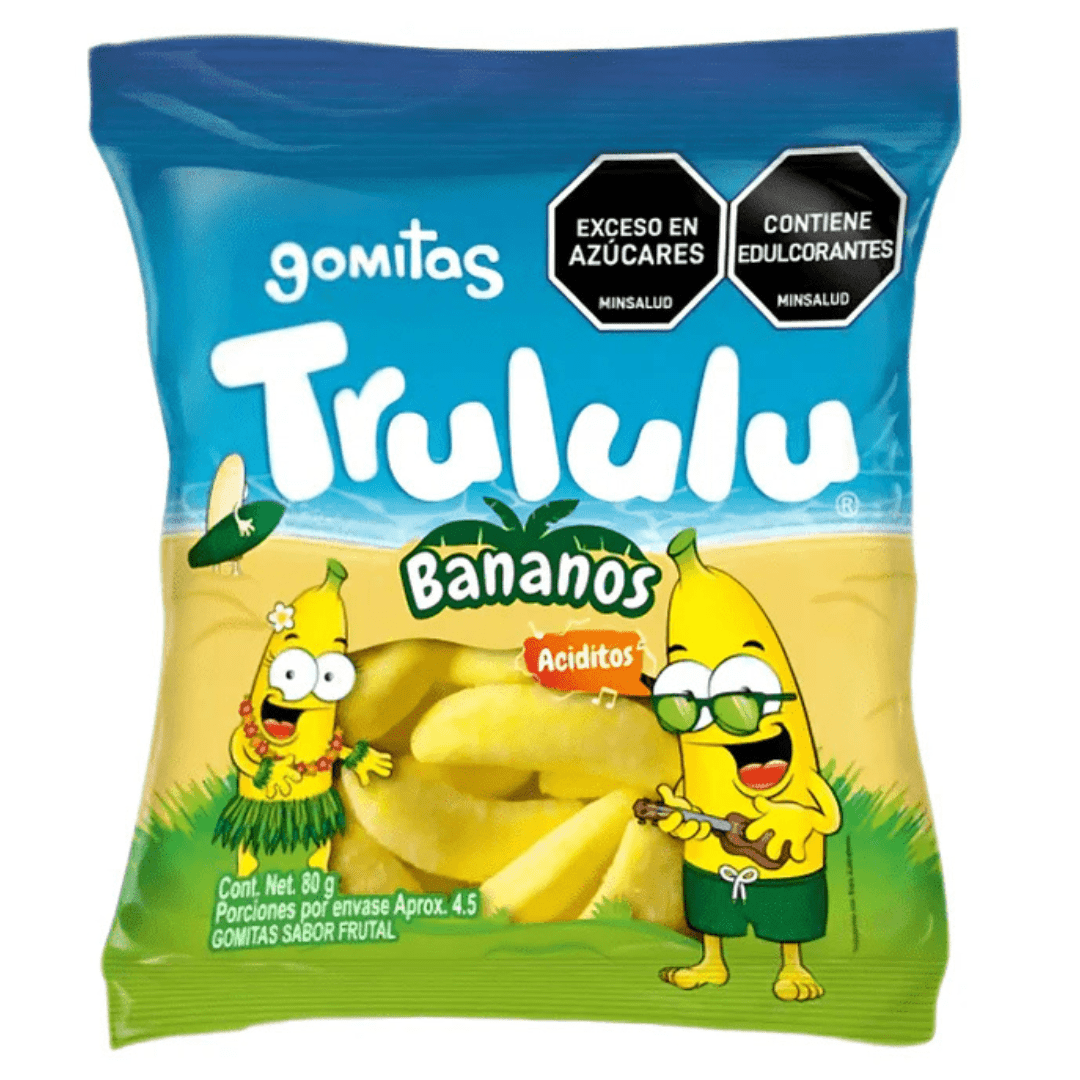 Gomitas Trululu Bananos Aciditos - 70g (2.48 oz) - Sour Banana Gummy ...