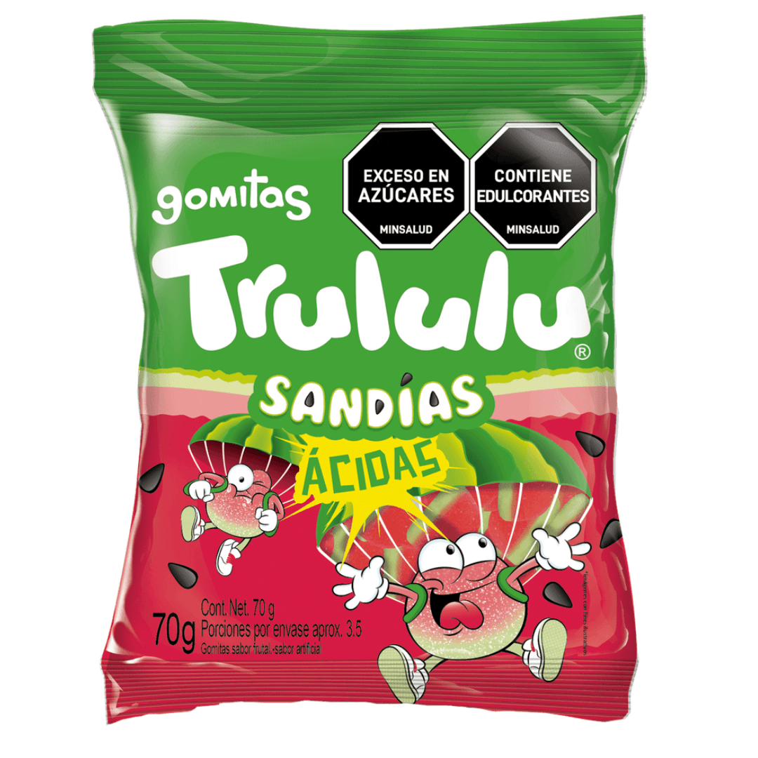 Gomitas Trululu Sandías Ácidas - 70g (2.48 oz) - Sour Watermelon Gummy ...