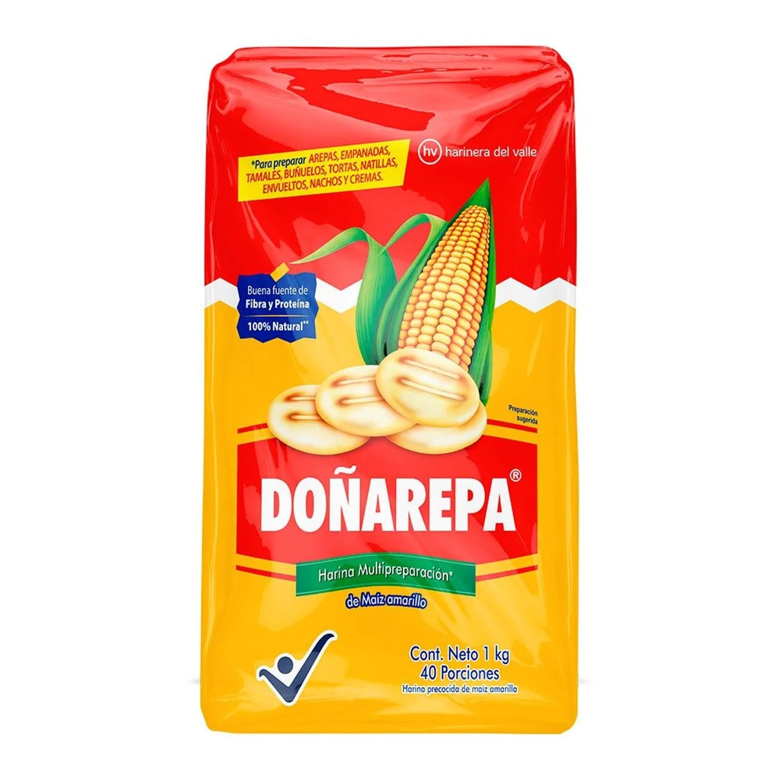 Harina Doñarepa Precocida Maíz Amarillo - 1000g - Premium Yellow Corn ...
