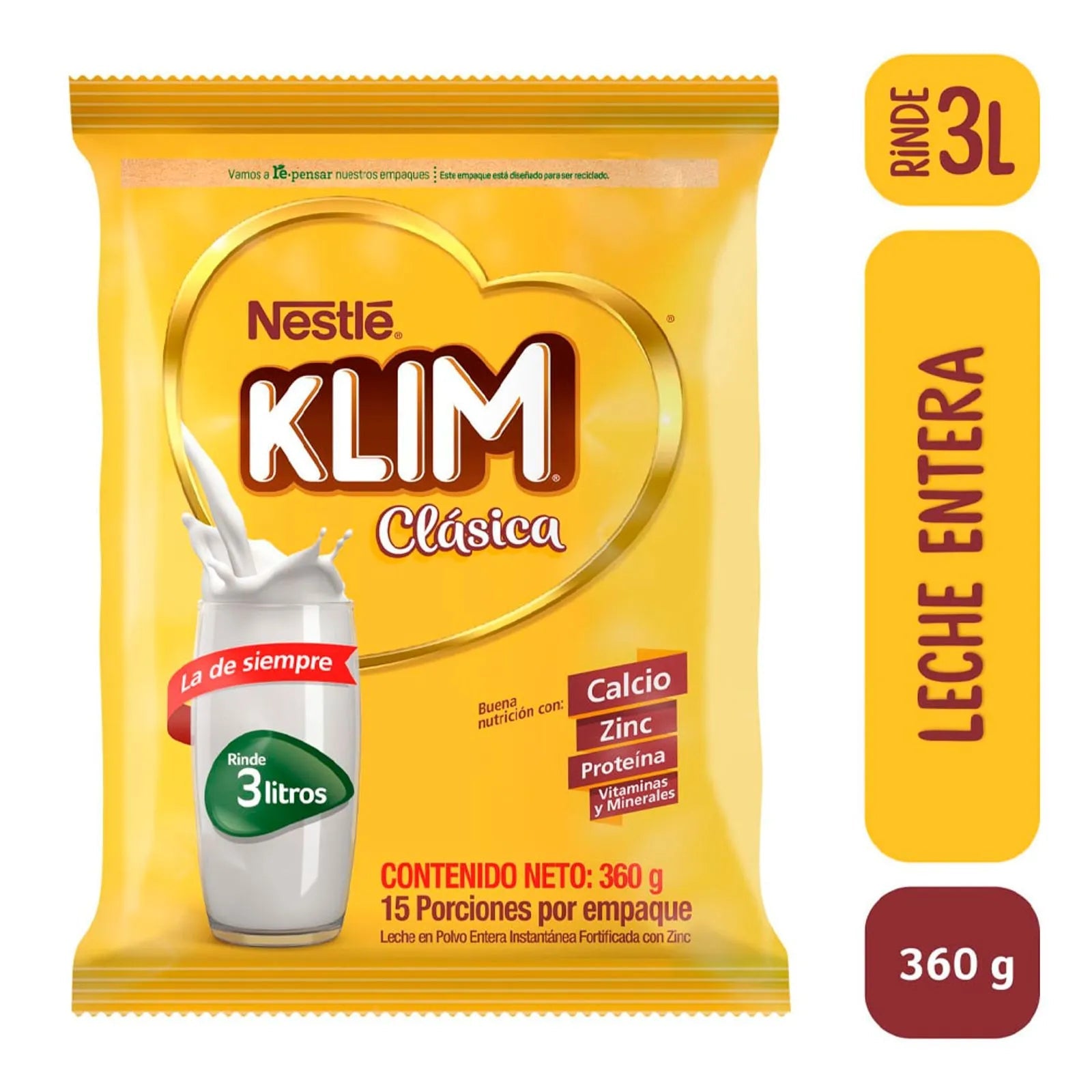 Klim Classic Powdered Milk – 360g (12.7 oz) Bag – Fortified Whole Milk ...