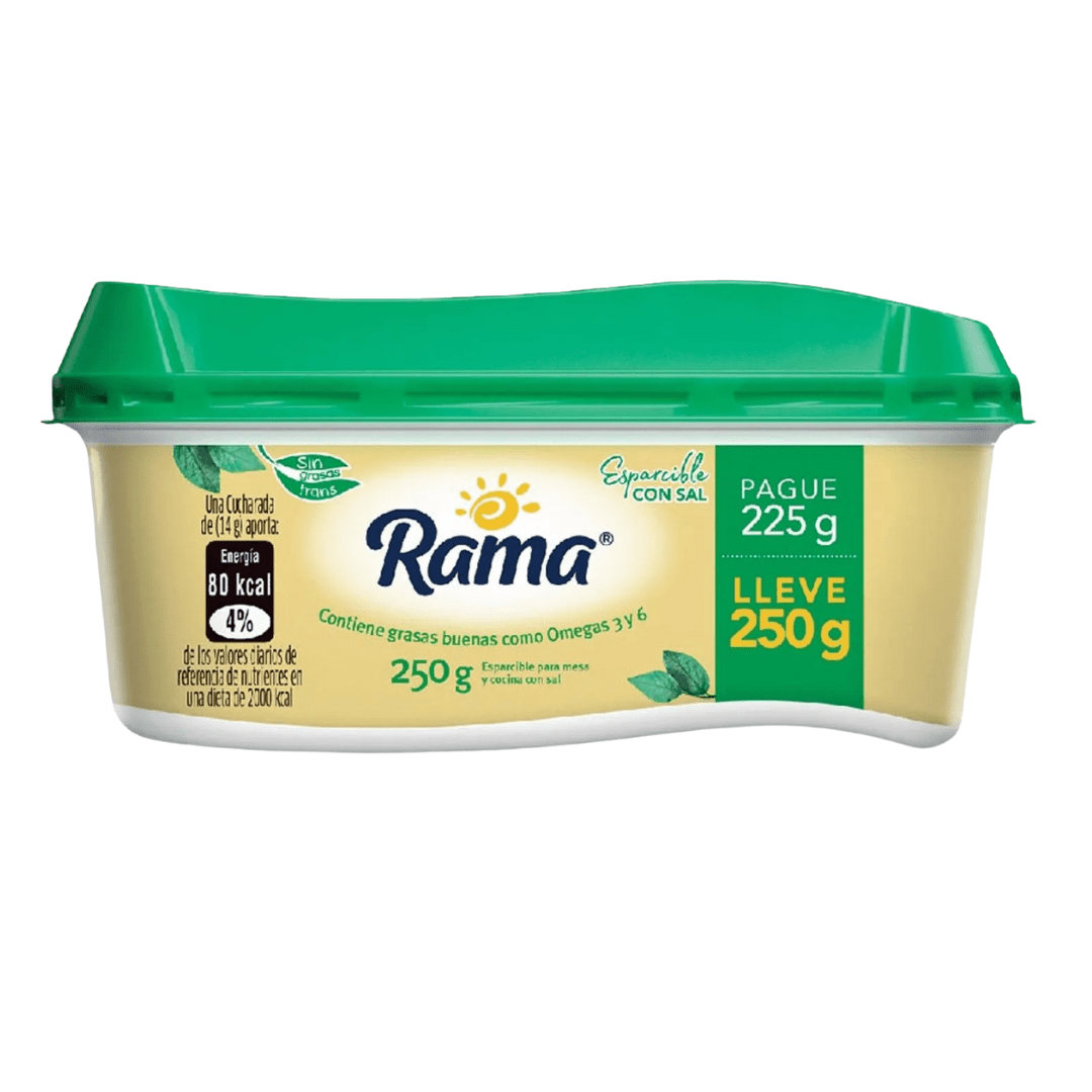 Mantequilla Esparcible Rama con Sal - Pague 225g Lleve 250g - Salted ...