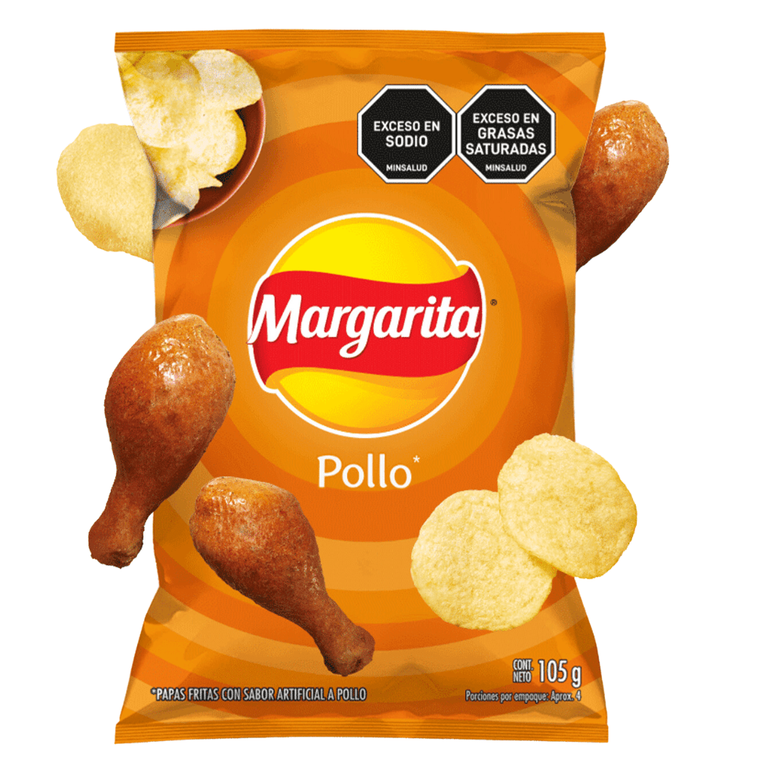 Snack Papas Pollo Margarita Familiar - 105g - Chicken-Flavored Potato ...