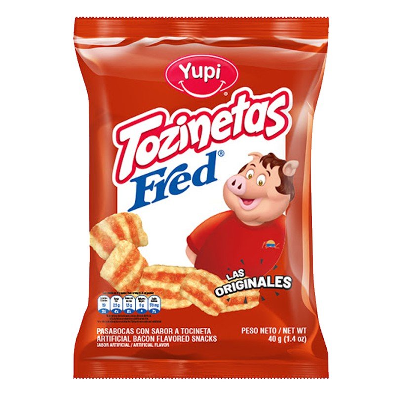 Yupi Tozinetas Fred - 1 Pack (1.4 oz) - Crispy Bacon-Flavored Chips ...